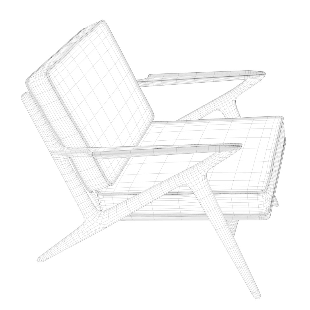 3D lounger fabric wood model - TurboSquid 1165147