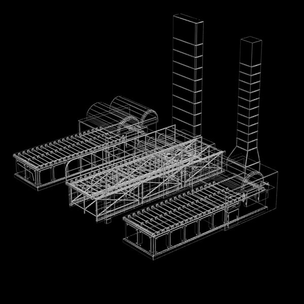 3d model machine factory