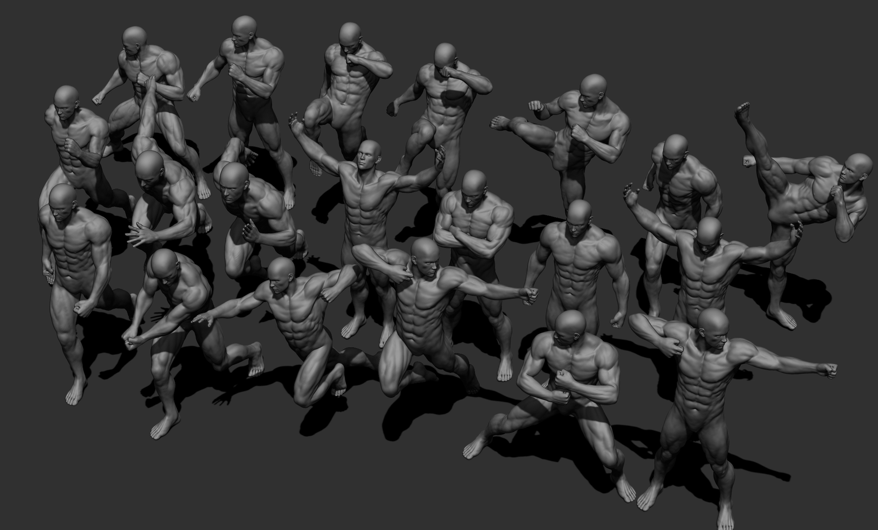20 Male full body poses Modelo 3D - TurboSquid 1938549