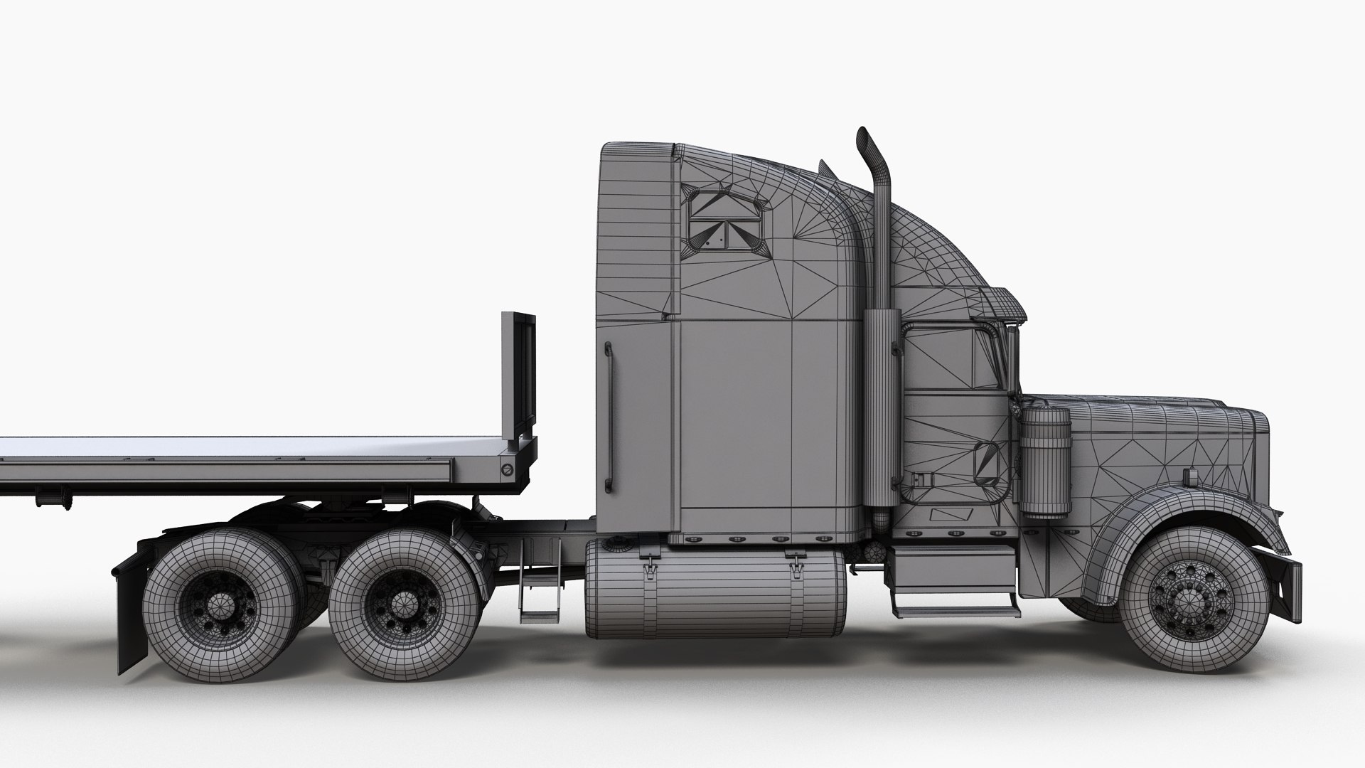 Freightliner Classic XL dropdeck semitrailer 3D model - TurboSquid 2055944