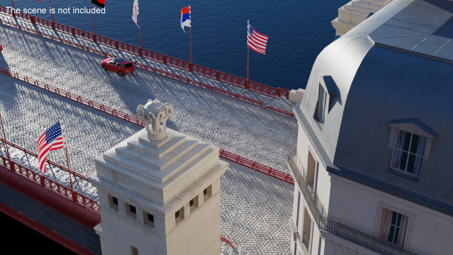 Drawbridge With Cars And People 3D Model - TurboSquid 2302467