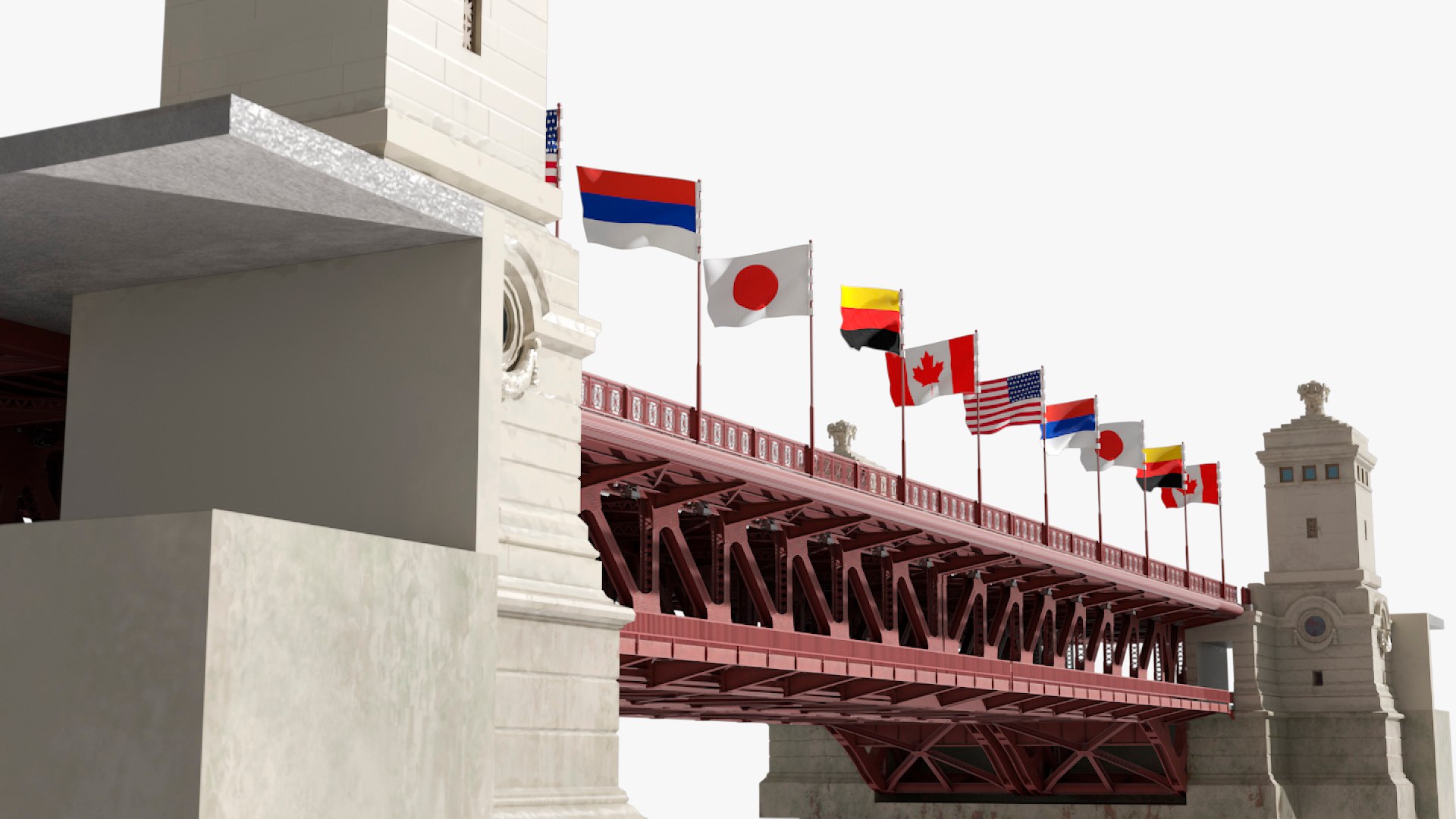 Drawbridge With Cars And People 3D Model - TurboSquid 2302467