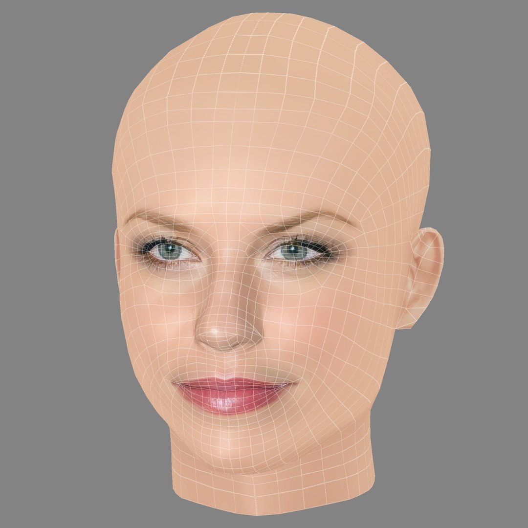 3D Ellen Hollman Head - No Hair - Low Poly Head For Game Model - TurboSquid 2317252