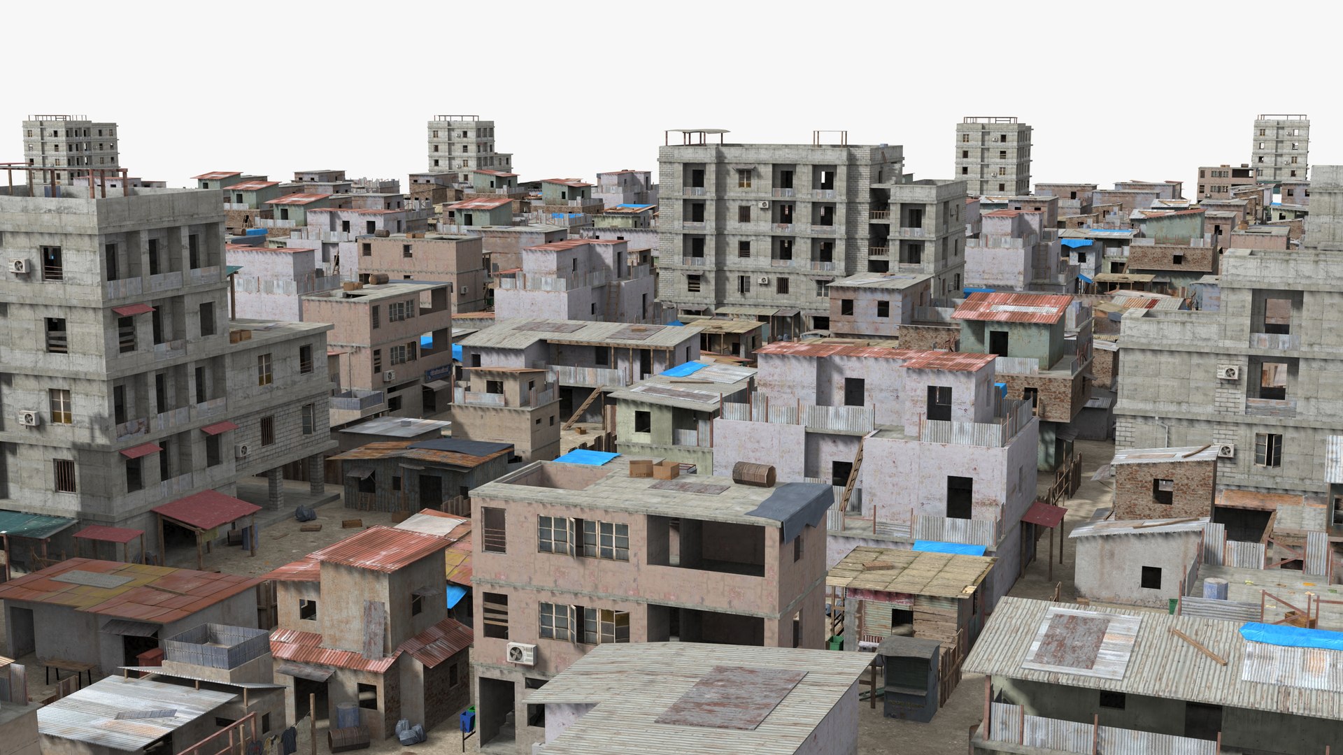 3D Slum Districts Lowpoly Model - TurboSquid 2229465