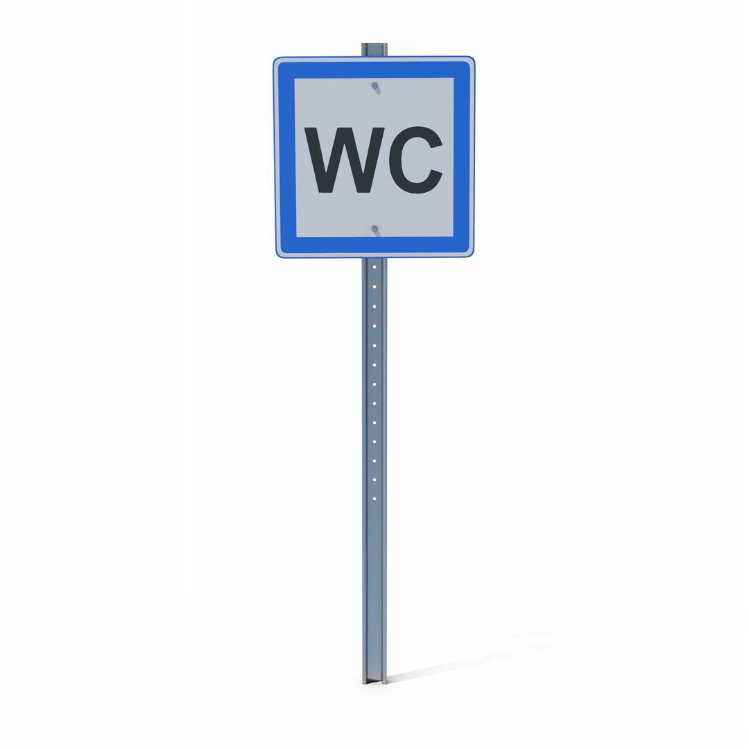 Restroom Road Sign 3D - TurboSquid 2108828