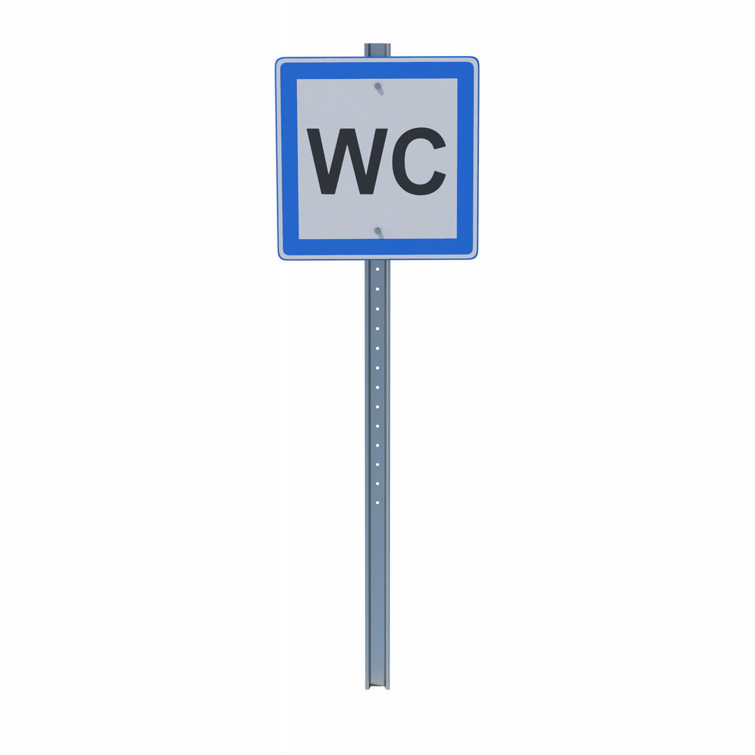 Restroom Road Sign 3D - TurboSquid 2108828