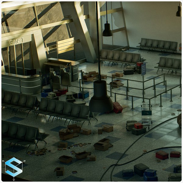 modelo 3d Airport Terminal Interior - TurboSquid 2093594