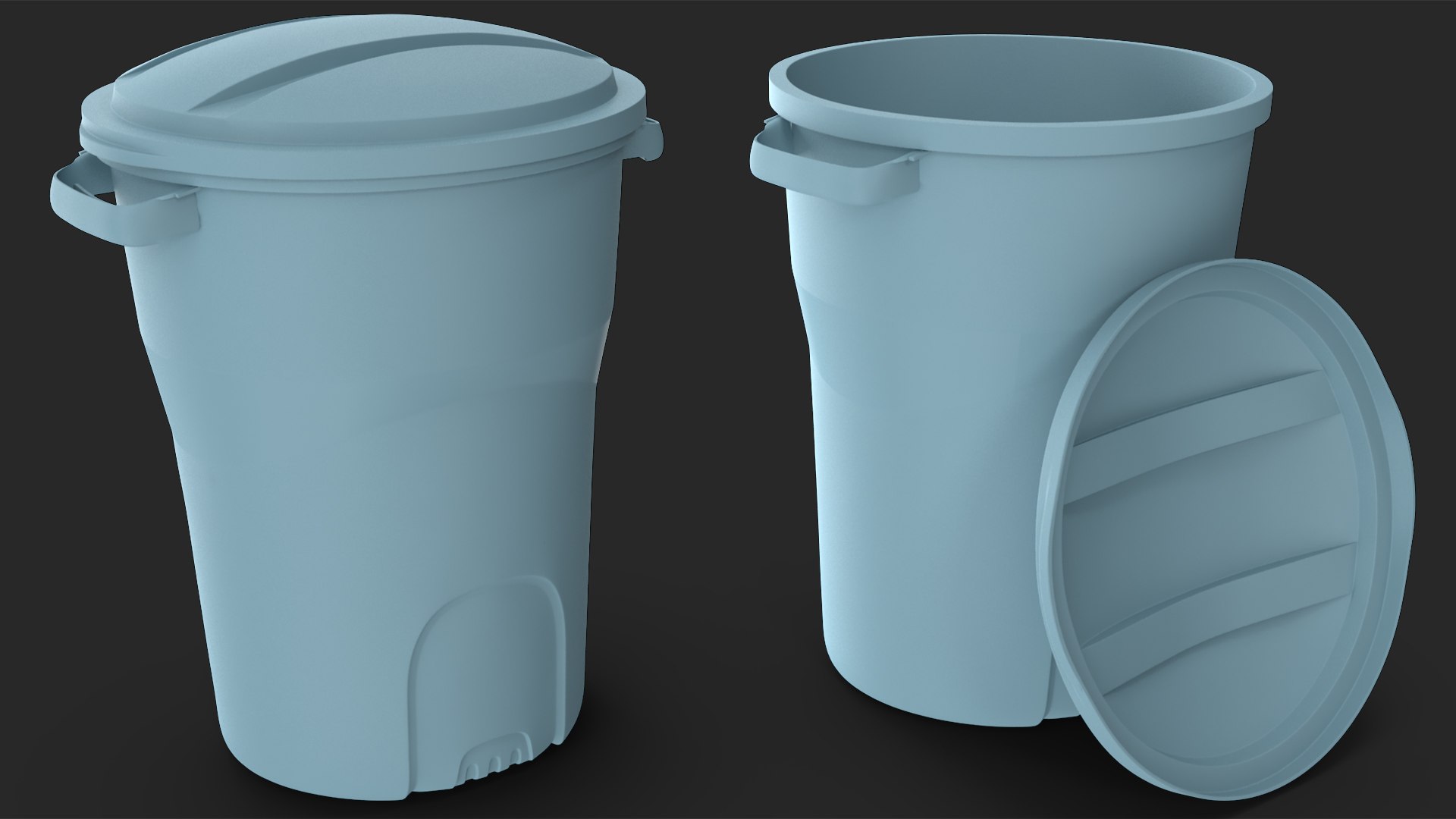 Grey Round Trash Can 3D Model - TurboSquid 2082841