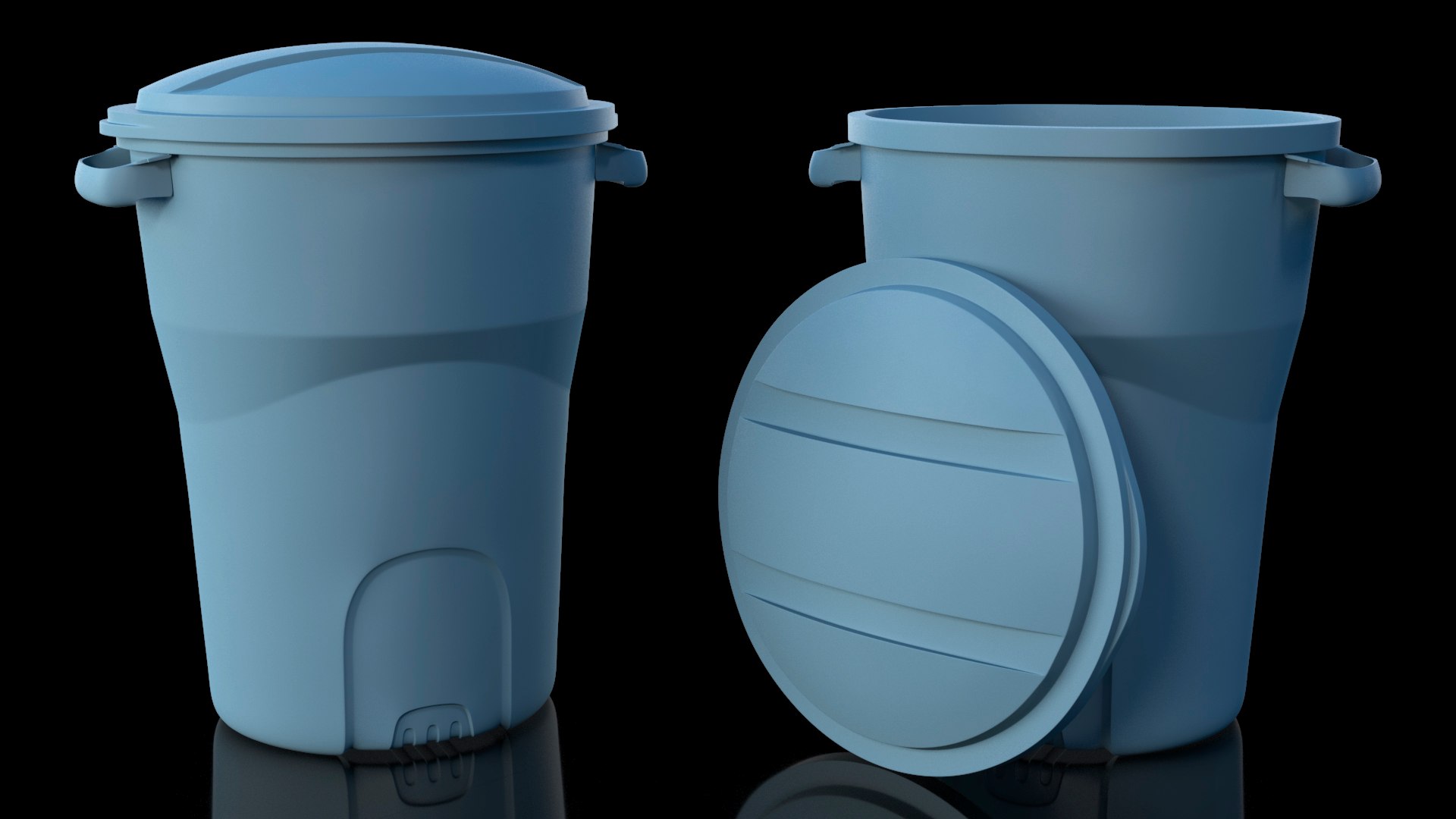 Grey Round Trash Can 3D Model - TurboSquid 2082841