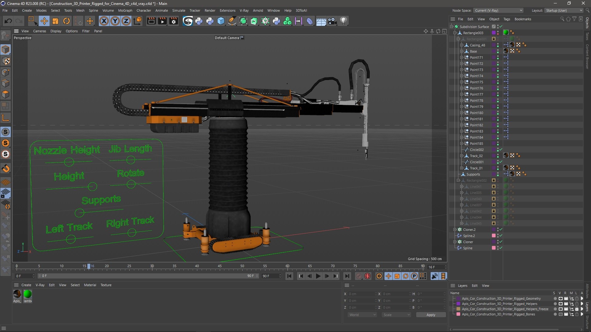 Construction 3D Printer Rigged For Cinema 4D 3D - TurboSquid 2332350