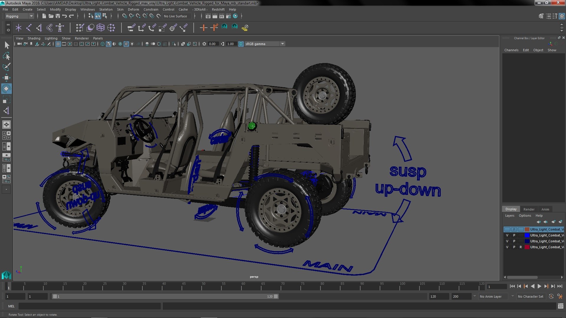 Ultra Light Combat Vehicle Rigged for Maya 3D model - TurboSquid 2015711