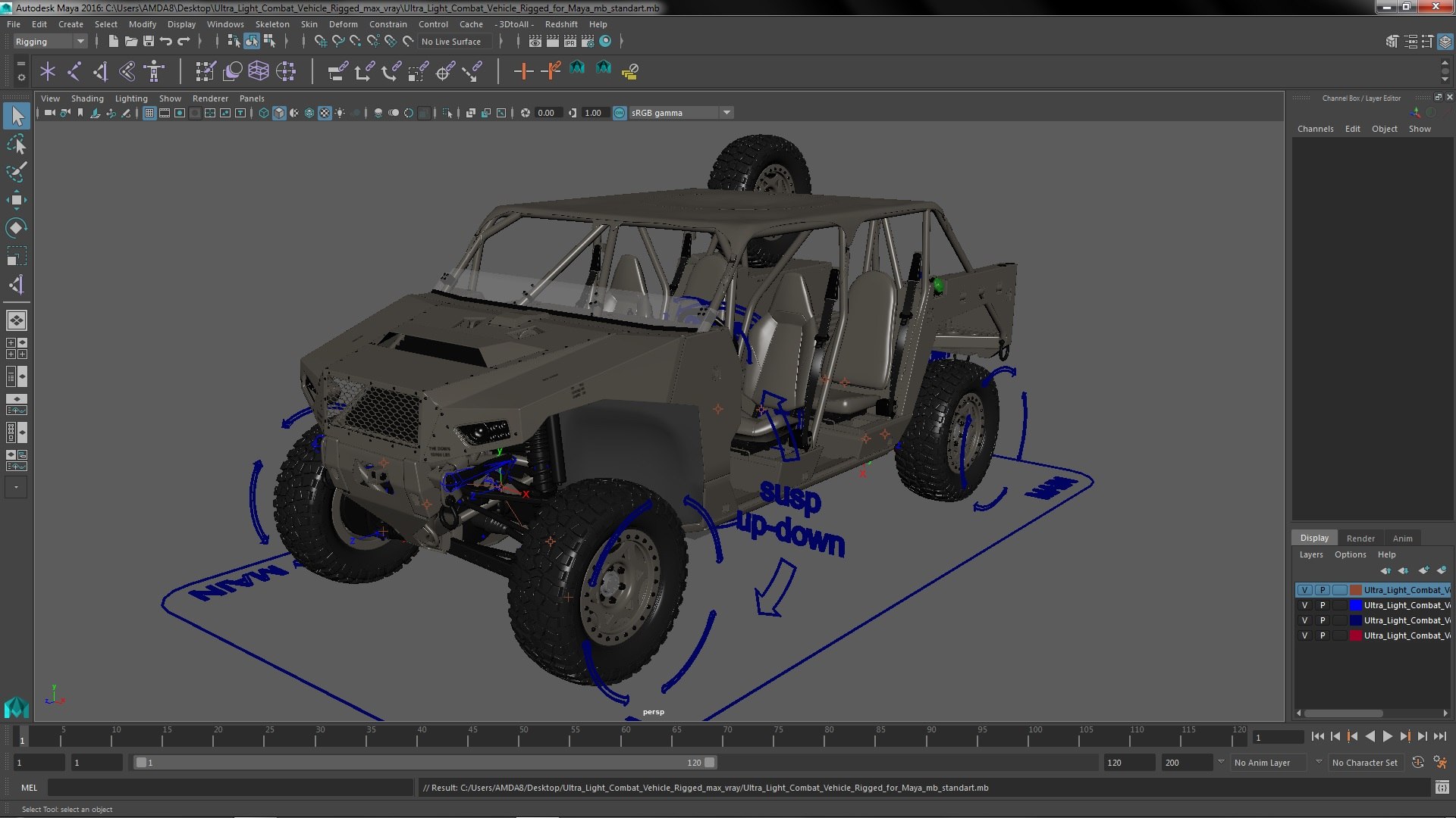 Ultra Light Combat Vehicle Rigged For Maya 3D Model - TurboSquid 2015711