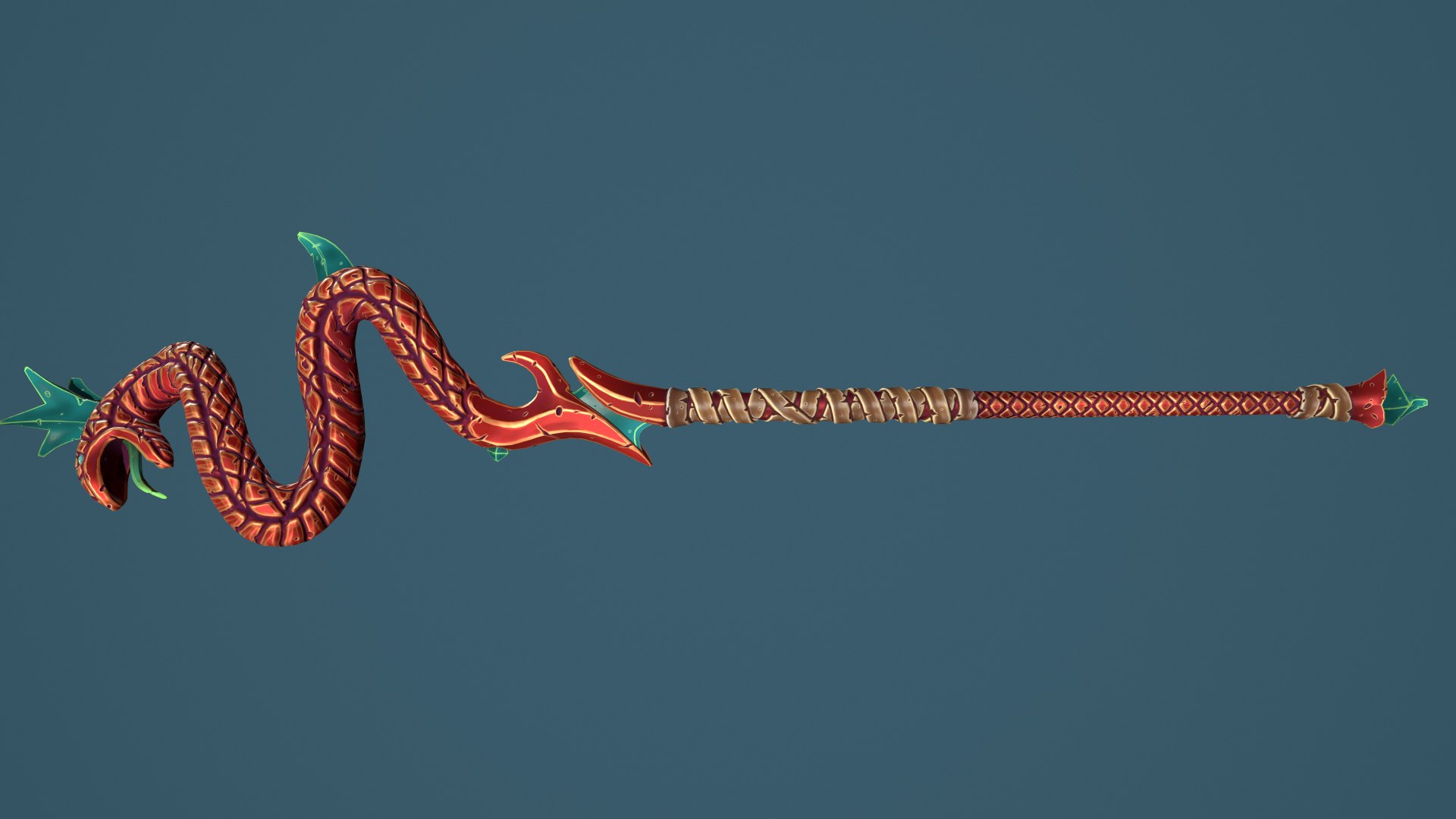3D Snake Staff - TurboSquid 1799015