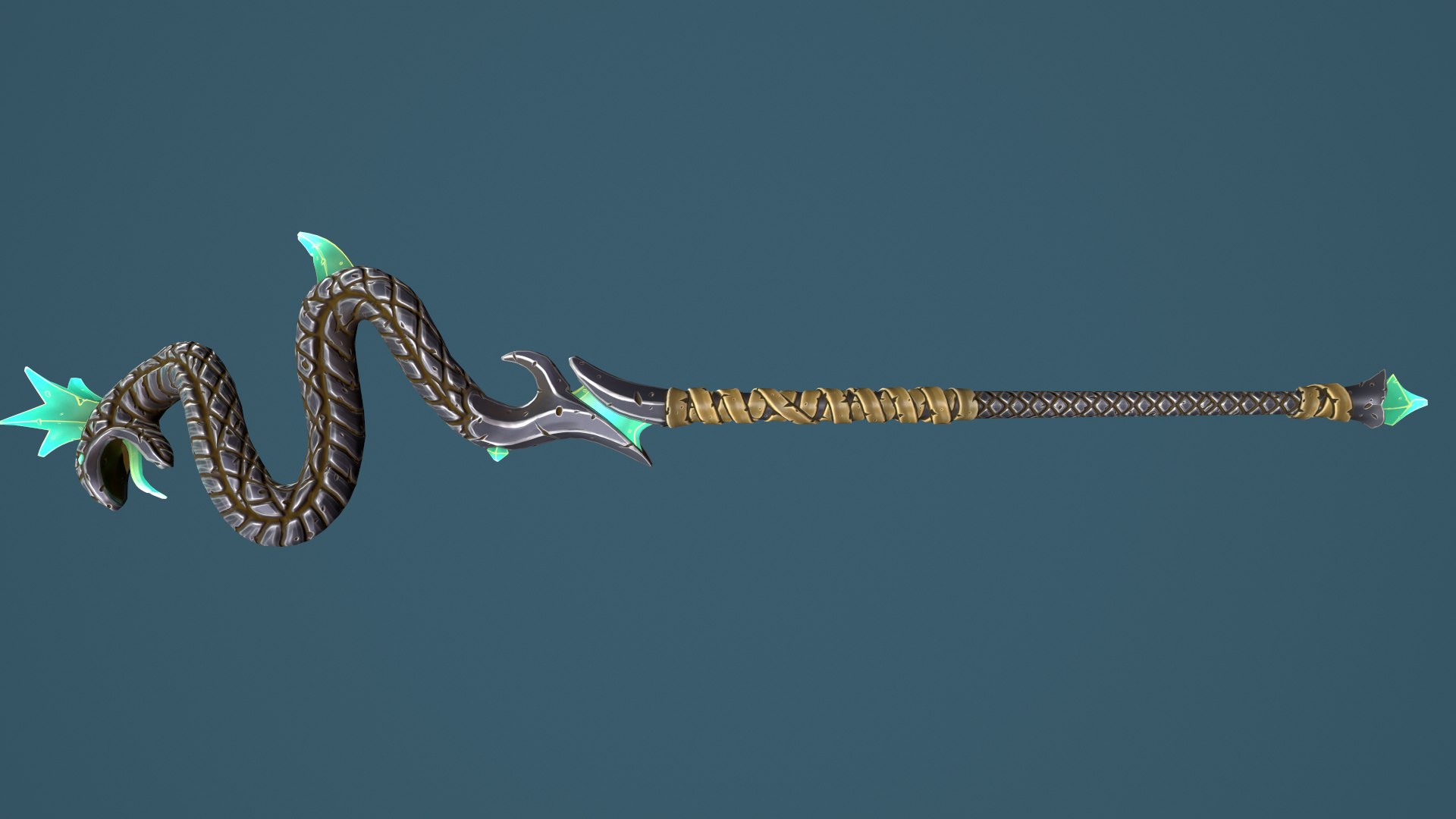 3D Snake Staff - TurboSquid 1799015