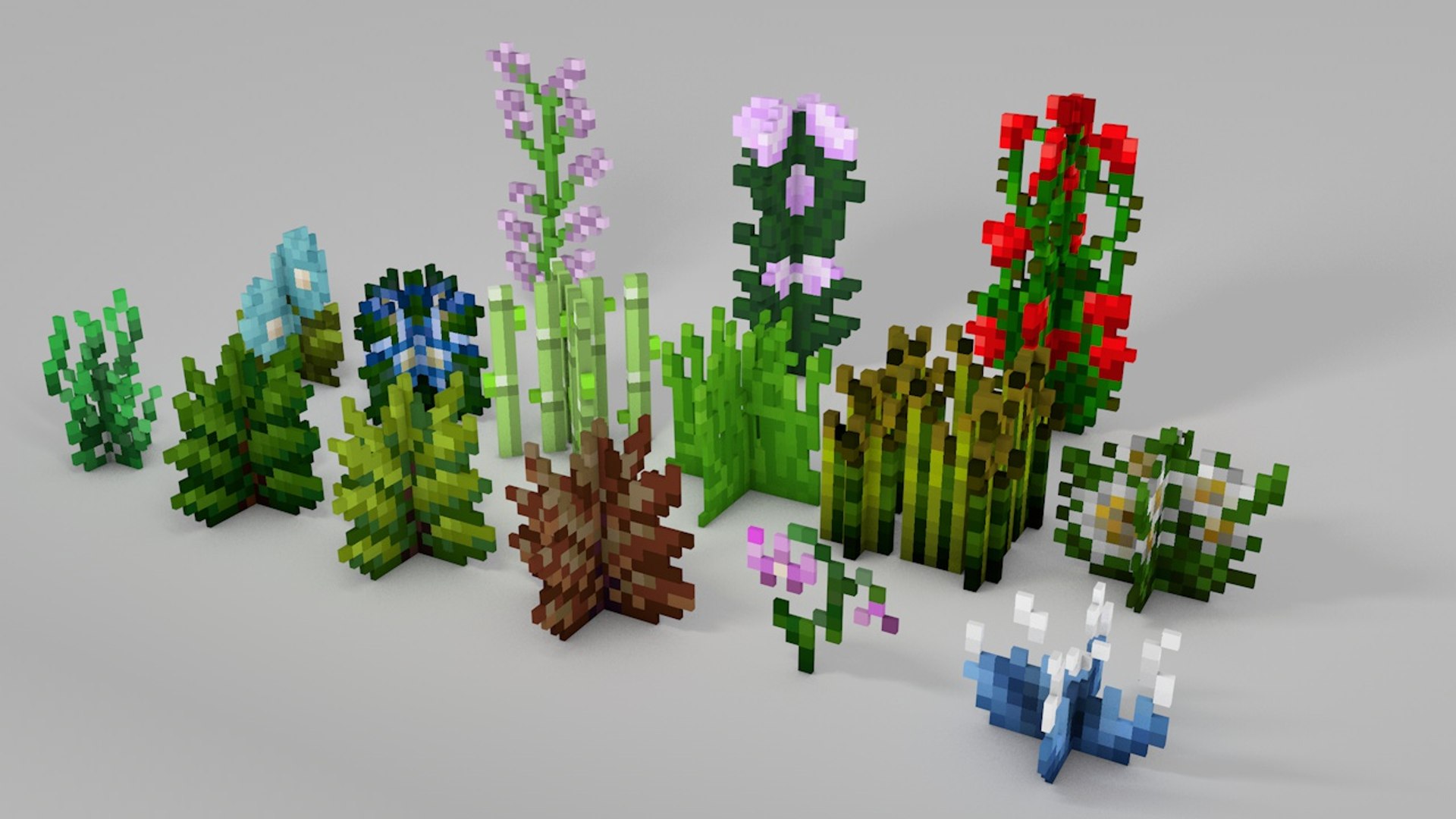 C4d Minecraft Library Models: Plants