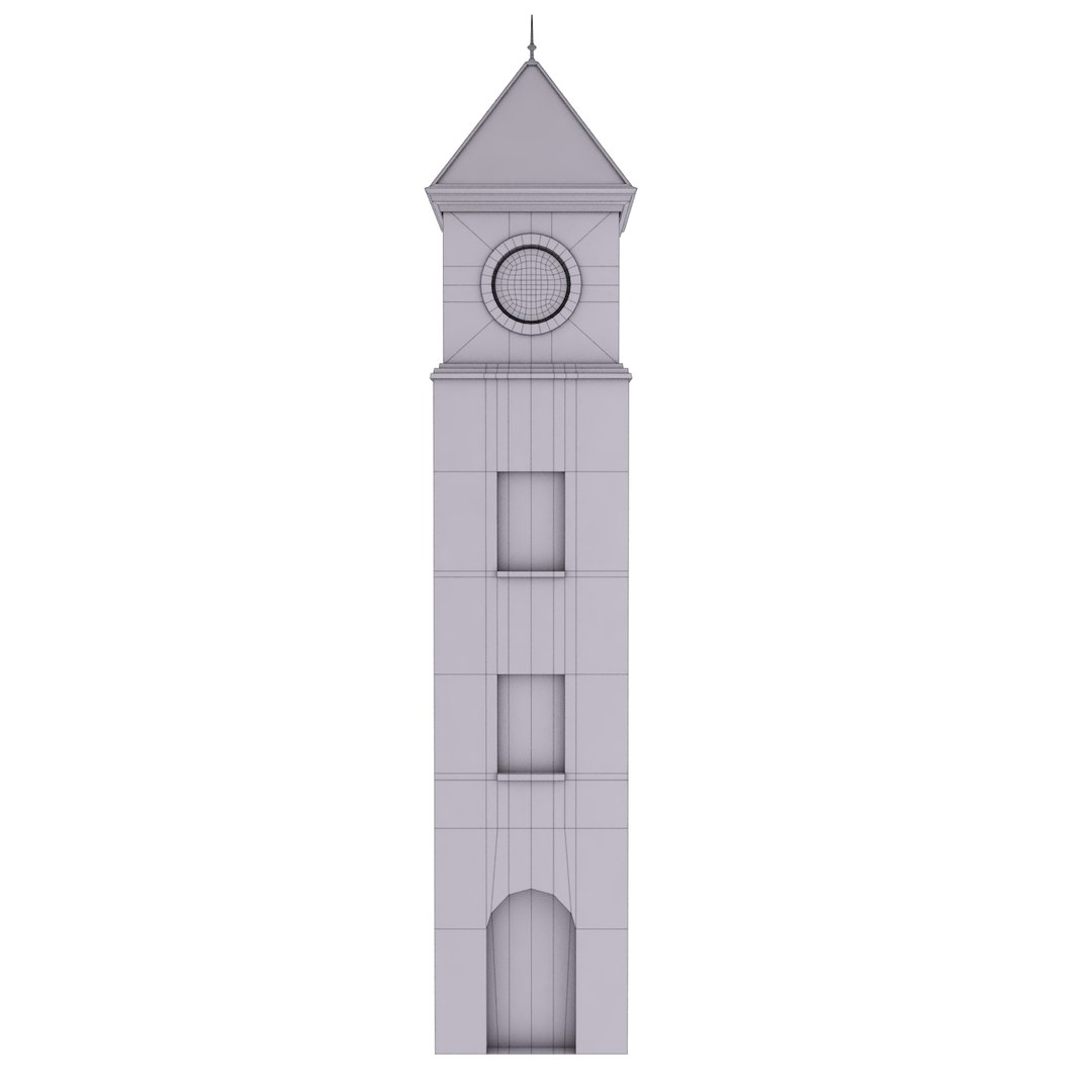 3D Model Old Clock Tower - TurboSquid 1540798