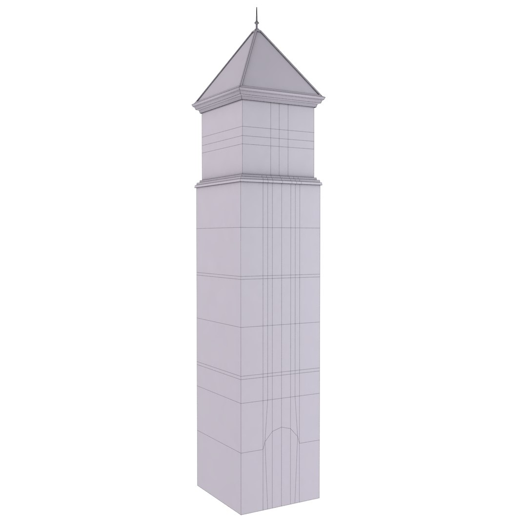 3D Model Old Clock Tower - TurboSquid 1540798