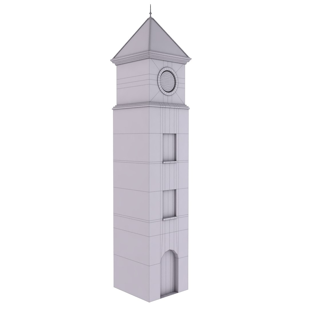 3D Model Old Clock Tower - TurboSquid 1540798