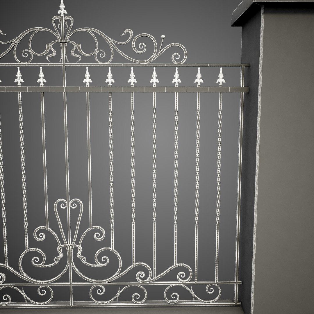 3d Wrought Iron Fence Metal Model