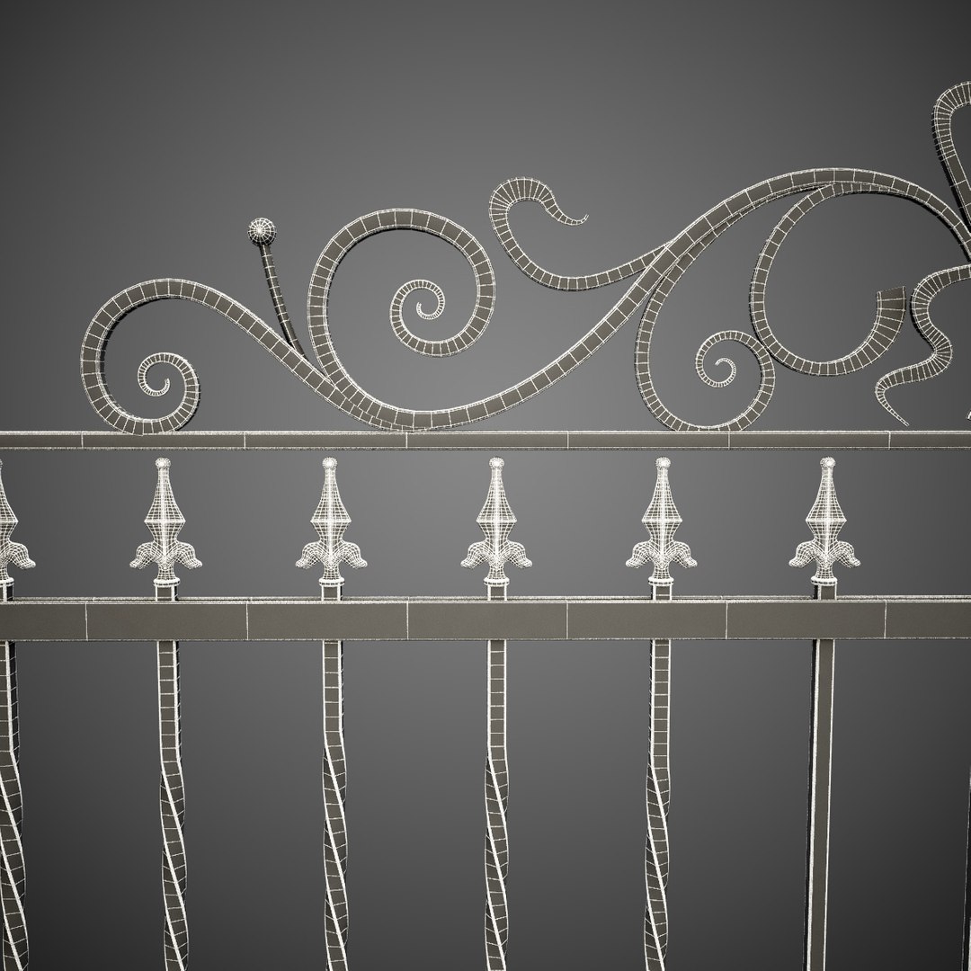 3d Wrought Iron Fence Metal Model