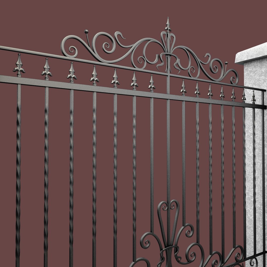 3d Wrought Iron Fence Metal Model