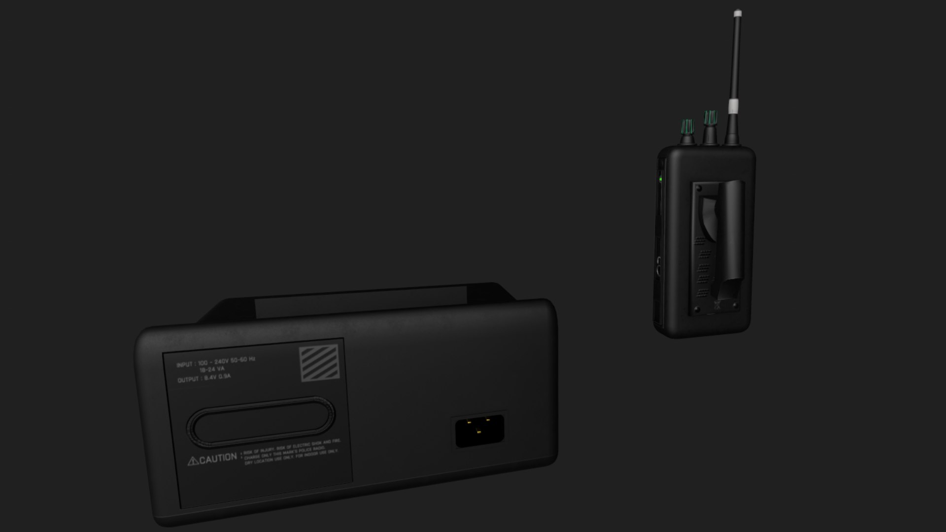 3D 3D Police Radio - Walkie Talkie With Charger - With Textures Model ...