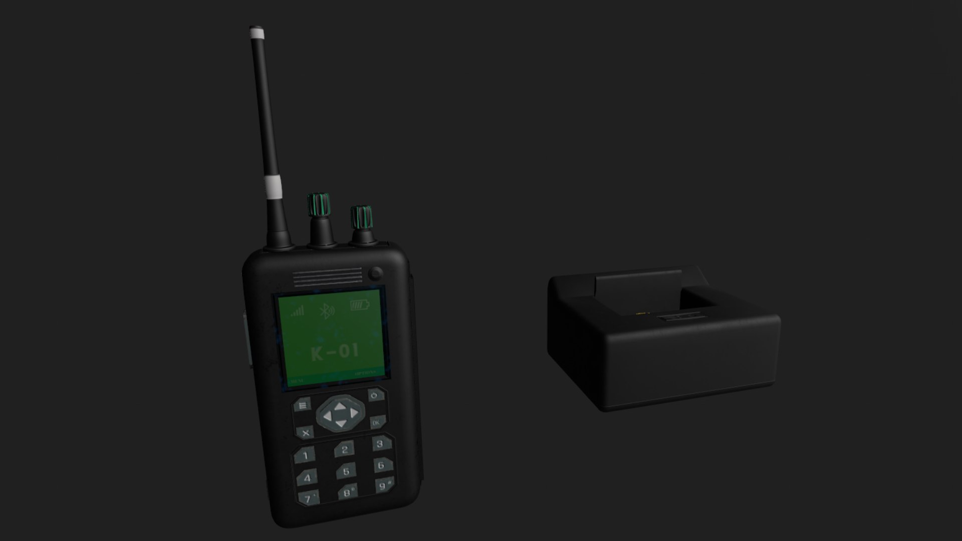 3D 3D Police Radio - Walkie Talkie With Charger - With Textures Model ...