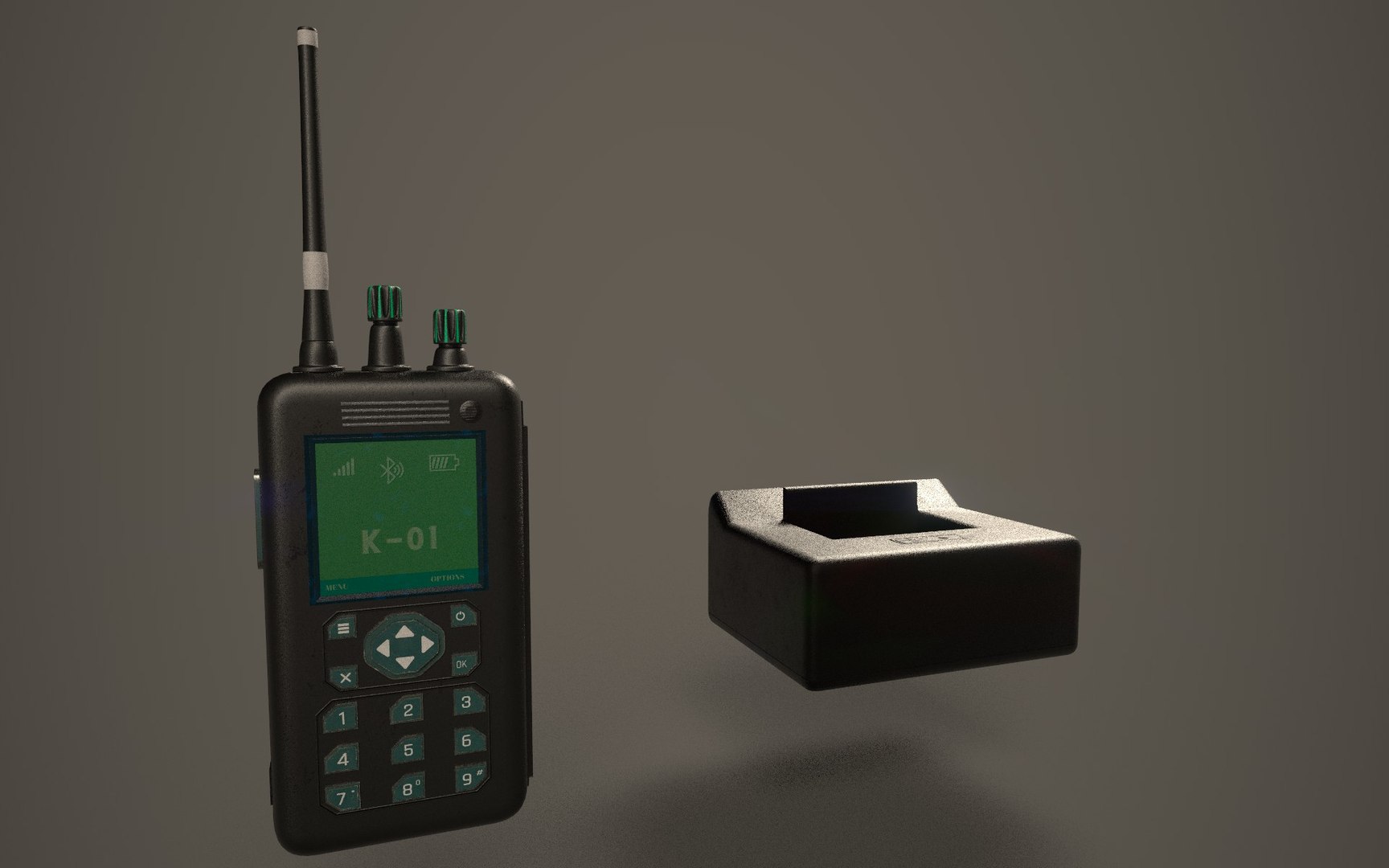 3D 3D Police Radio - Walkie Talkie With Charger - With Textures Model ...