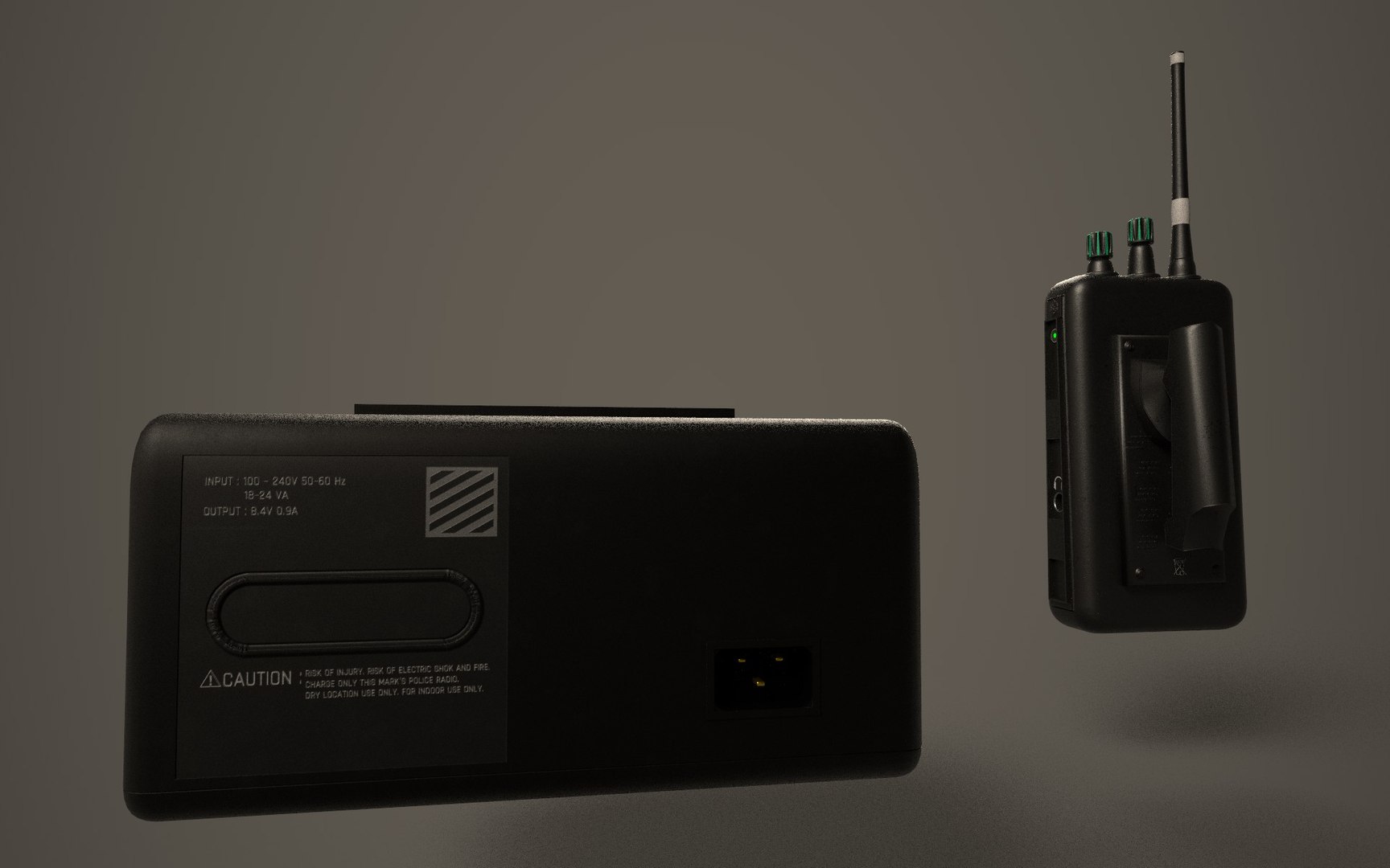 3D 3D Police Radio - Walkie Talkie With Charger - With Textures Model ...