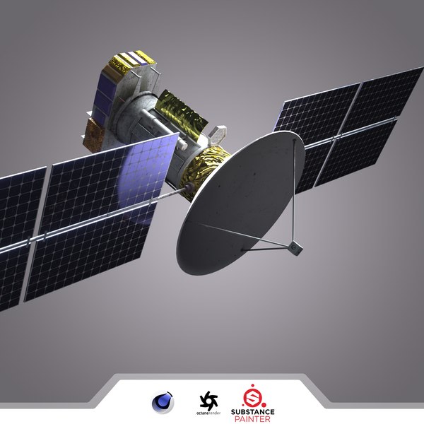 3d Satellite With High Res Texture Model Turbosquid 1723328