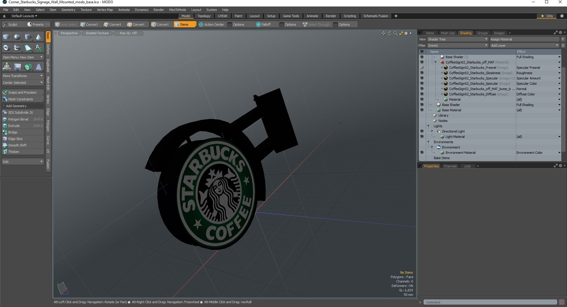 3D Corner Starbucks Signage Wall Mounted - TurboSquid 2274915