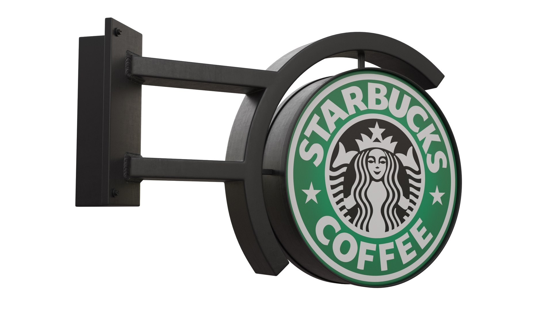 3D Corner Starbucks Signage Wall Mounted - TurboSquid 2274915