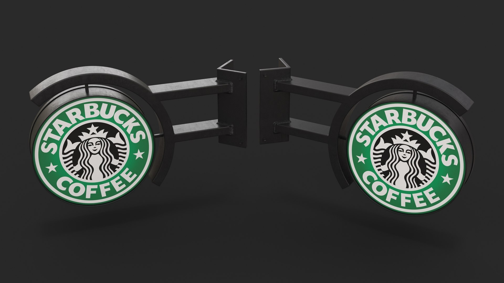 3D Corner Starbucks Signage Wall Mounted - TurboSquid 2274915