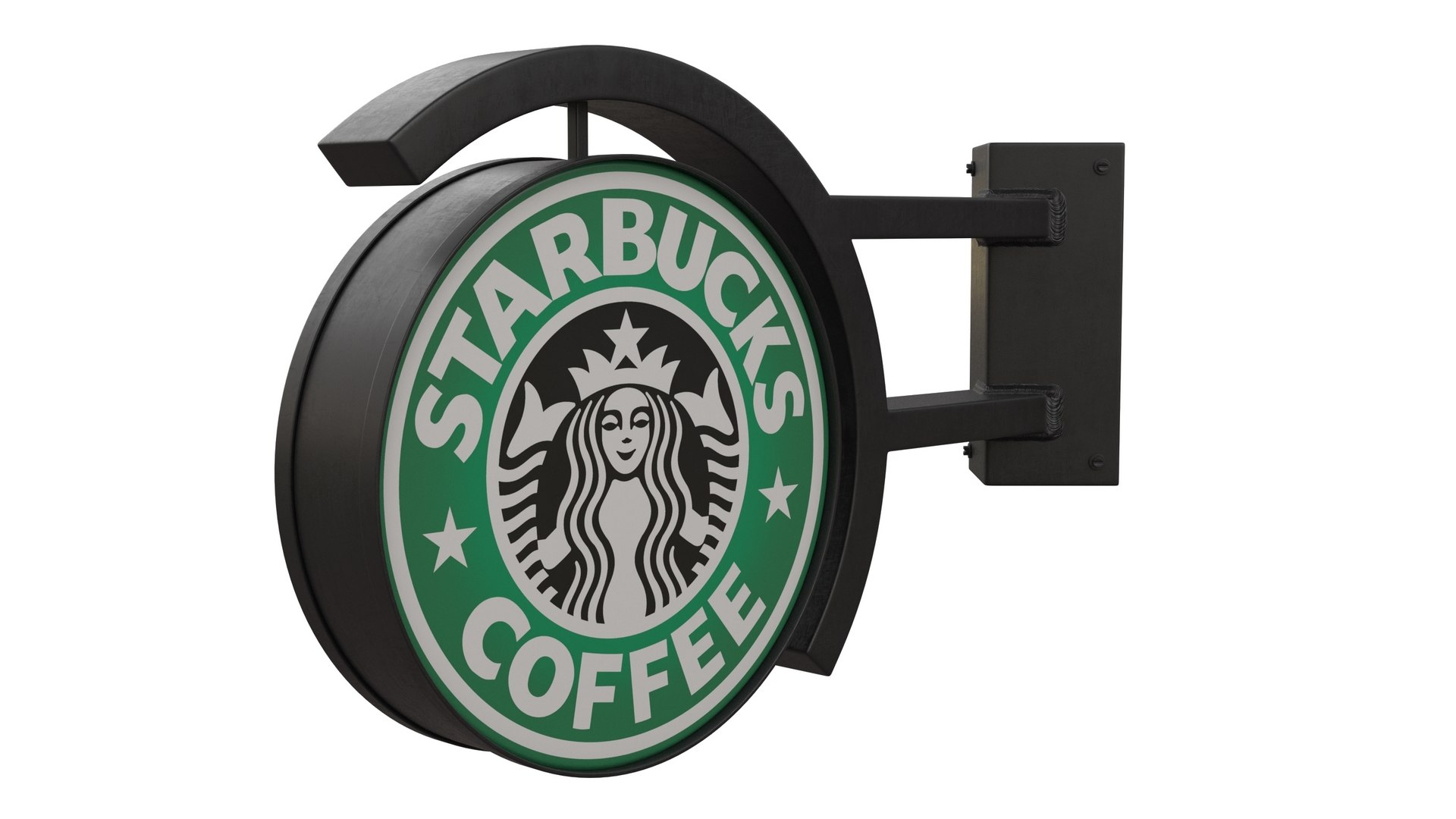 3D Corner Starbucks Signage Wall Mounted - TurboSquid 2274915