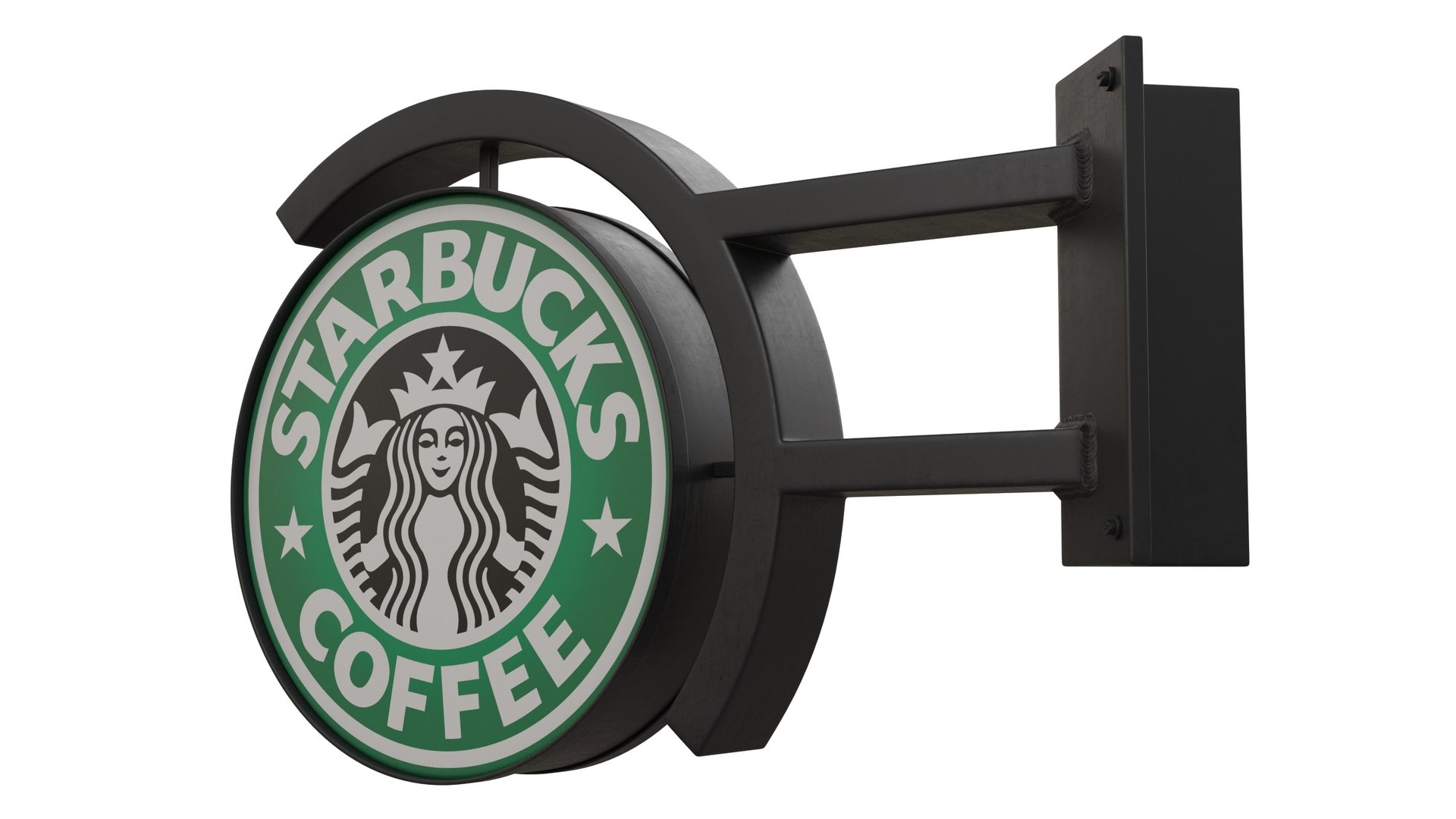 3D Corner Starbucks Signage Wall Mounted - TurboSquid 2274915