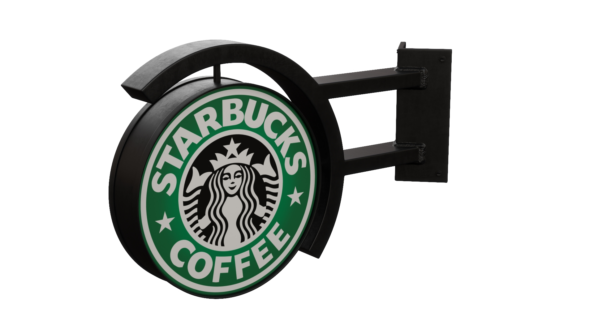 3D Corner Starbucks Signage Wall Mounted - TurboSquid 2274915