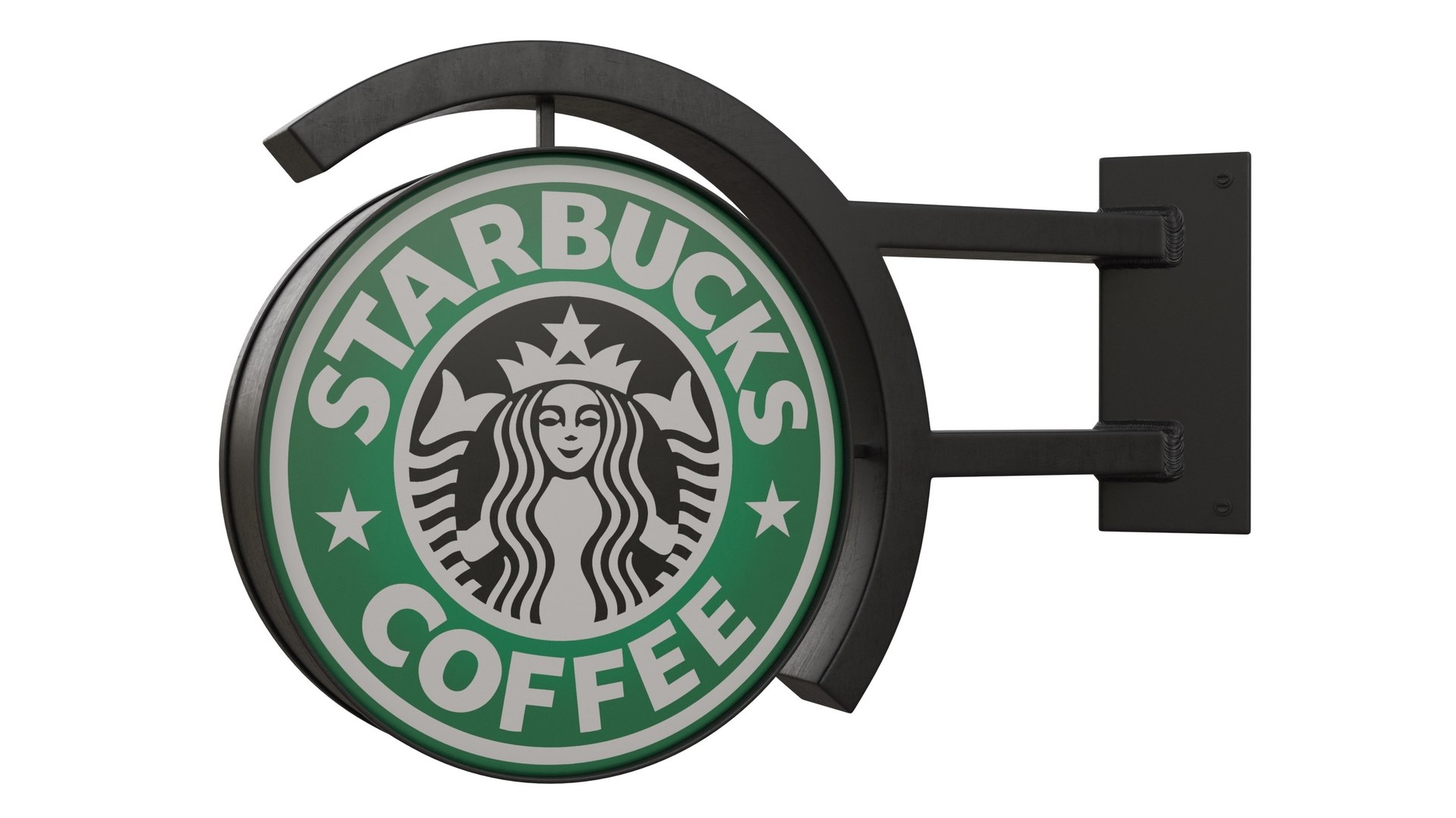 3D Corner Starbucks Signage Wall Mounted - TurboSquid 2274915