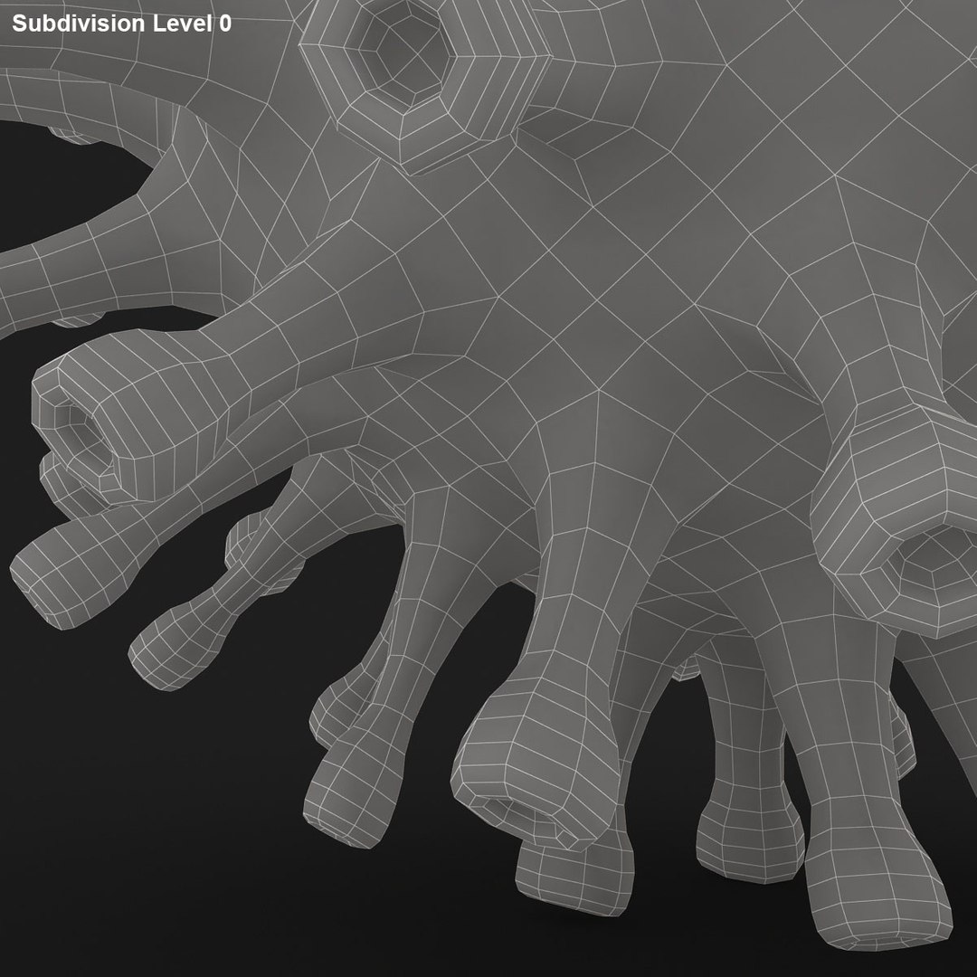 Virus 01 Red 3d Model