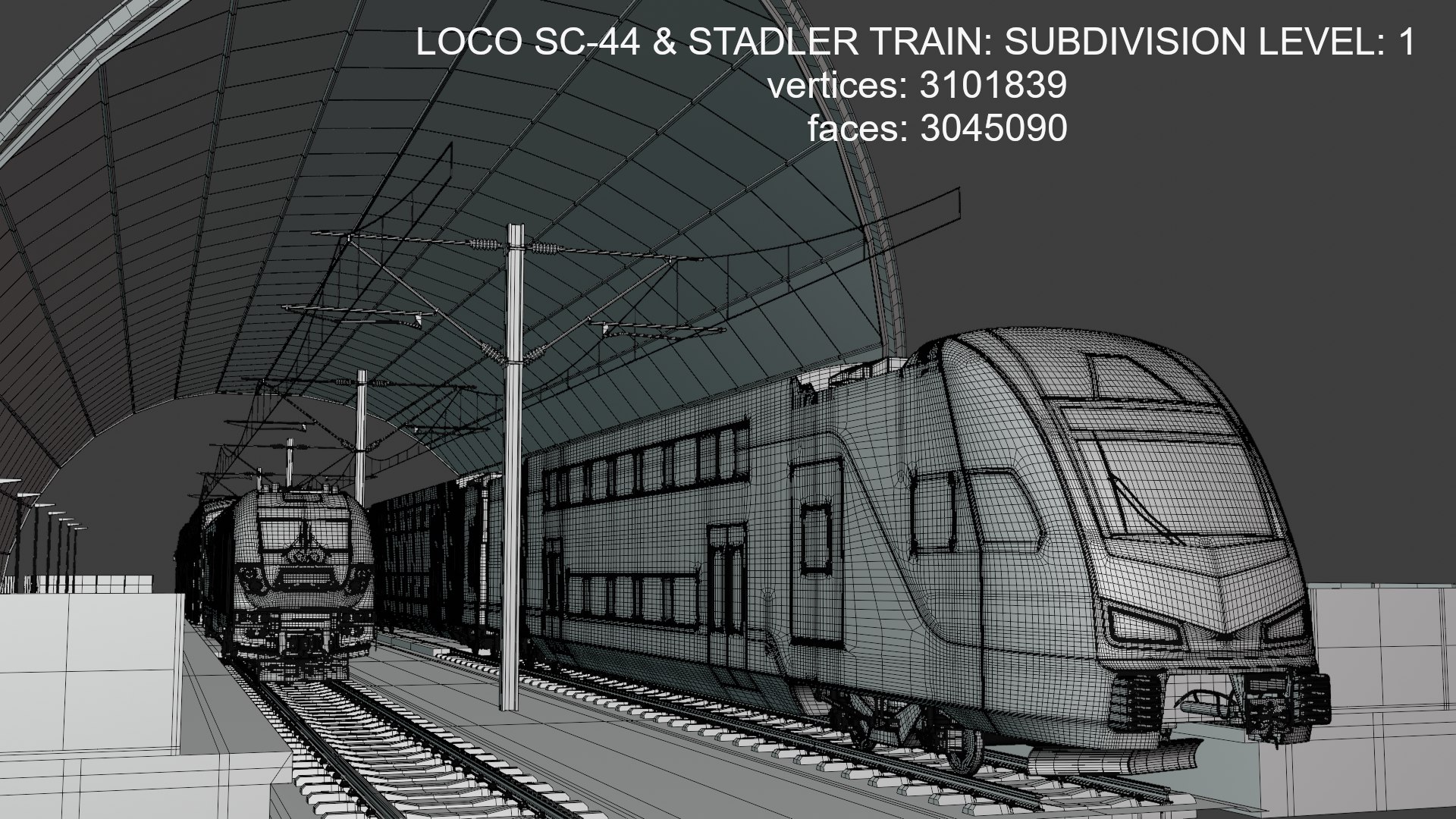 3D Stations With Doubledeck Trains - TurboSquid 2313877