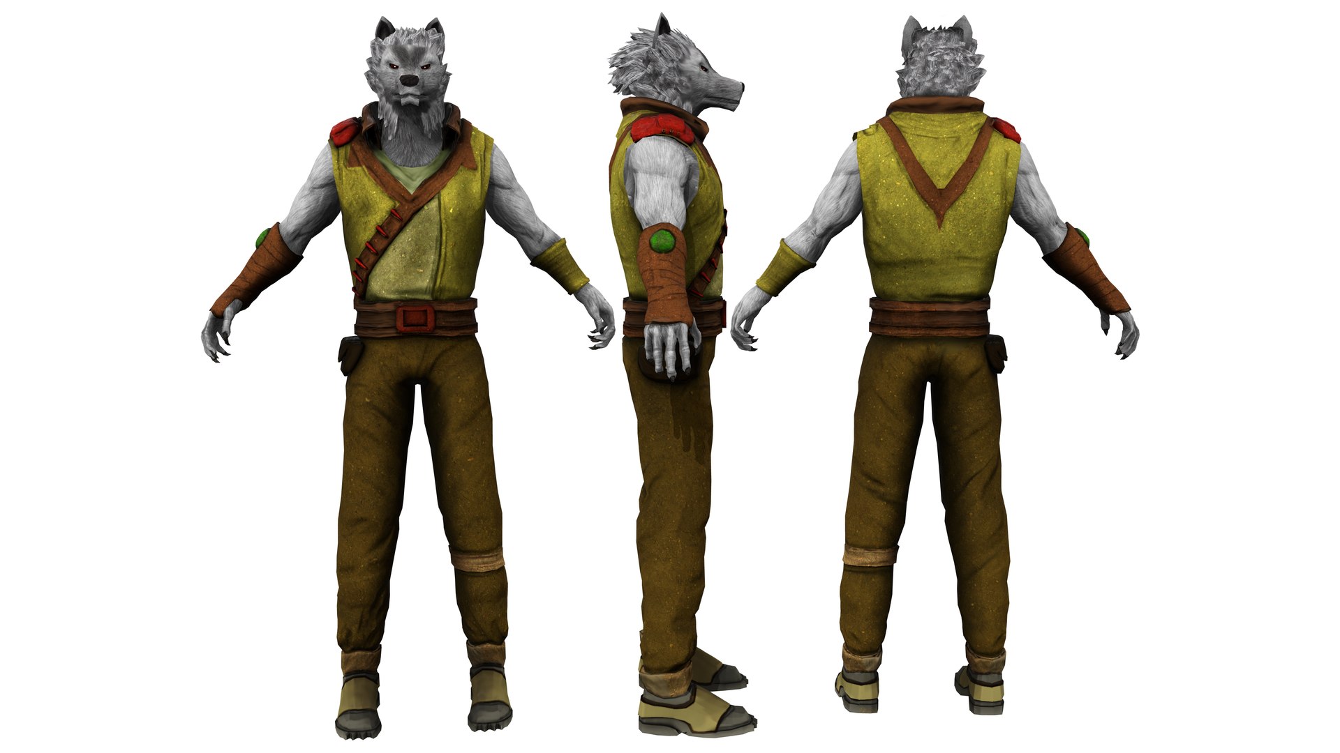 Humansize Rigged Wolf Character Model - TurboSquid 1550045