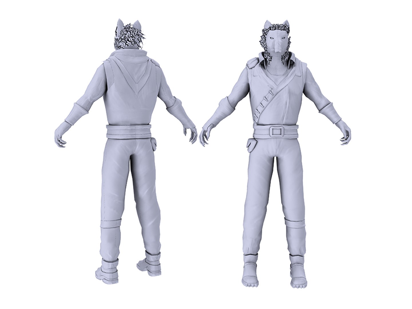 Humansize Rigged Wolf Character Model - TurboSquid 1550045