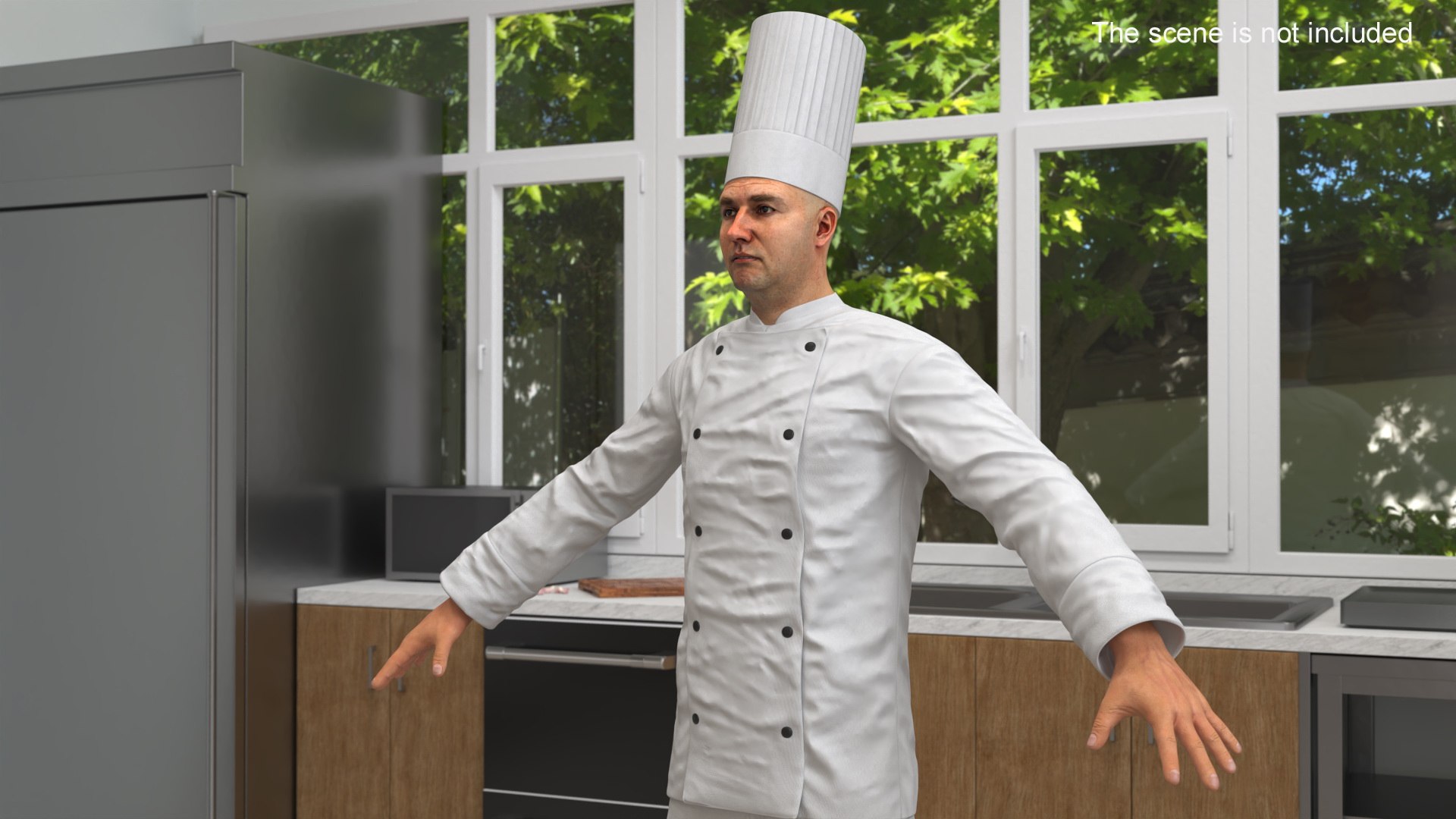 3D Model Chef A-Pose For 3D Print - TurboSquid 2353121