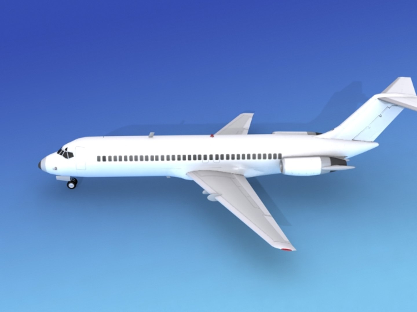 3d dc-9 commercial airliner model