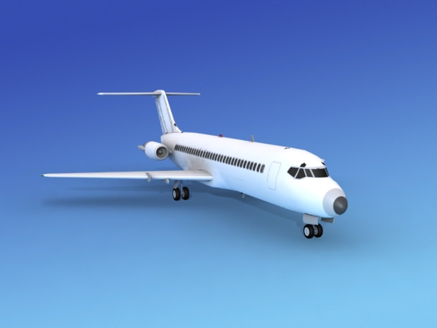 3d Dc-9 Commercial Airliner Model