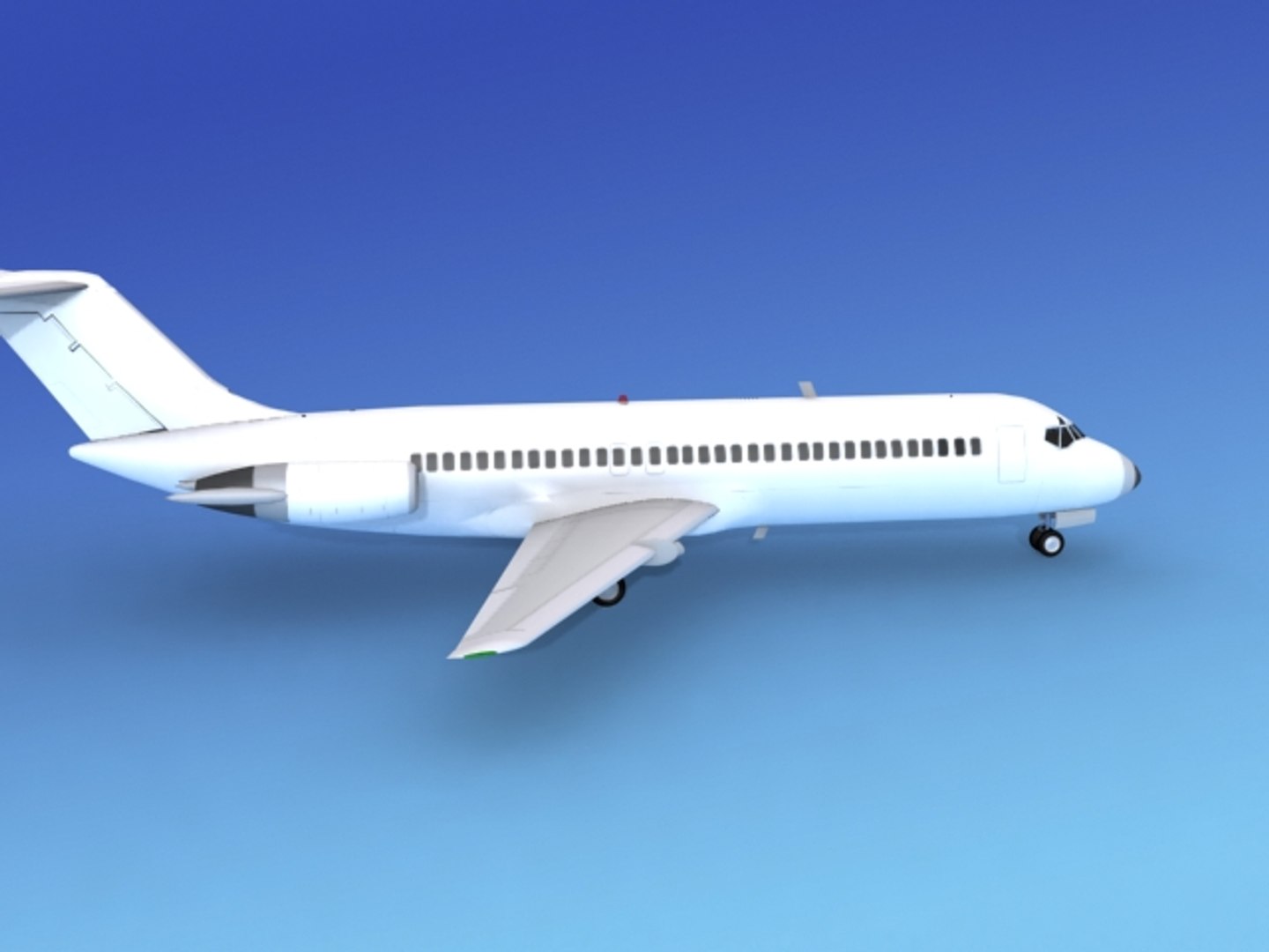 3d Dc-9 Commercial Airliner Model