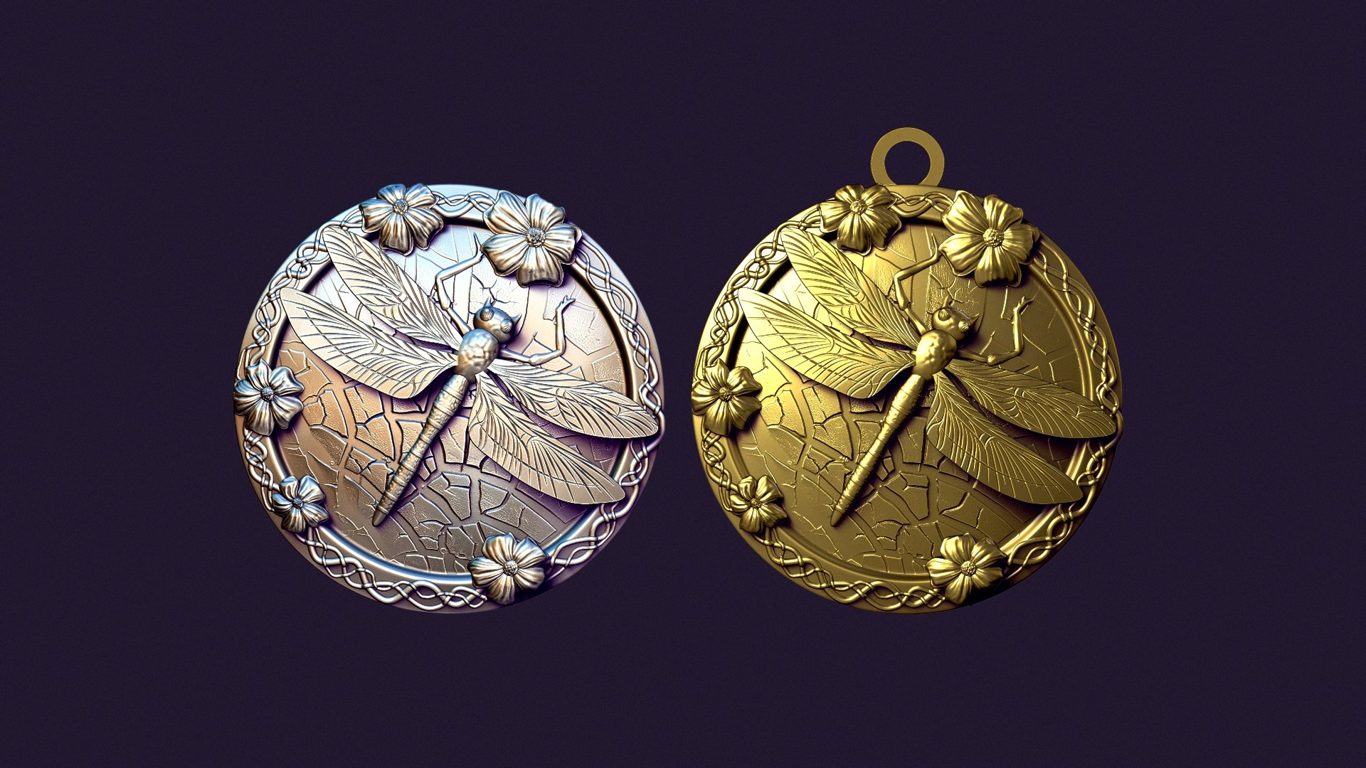 modelo 3d DRAGONFLY MEDALLION for casting - TurboSquid 2046861