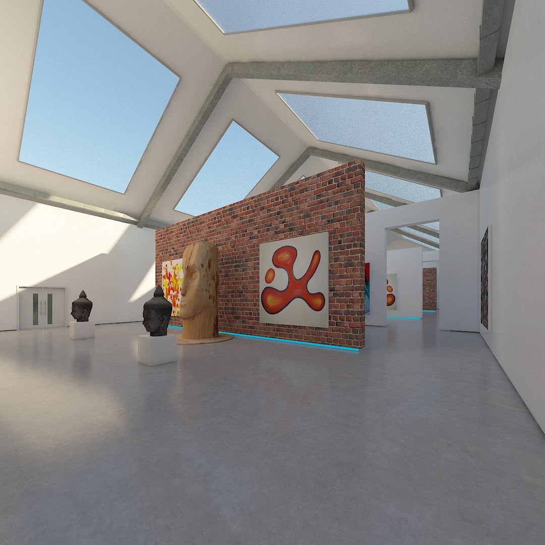 Realistic Art Gallery Interior 3D - TurboSquid 1698196