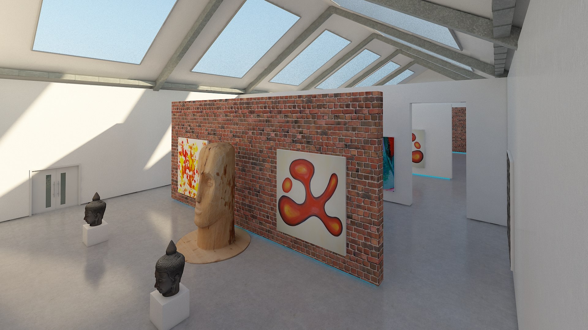 Realistic Art Gallery Interior 3D - TurboSquid 1698196