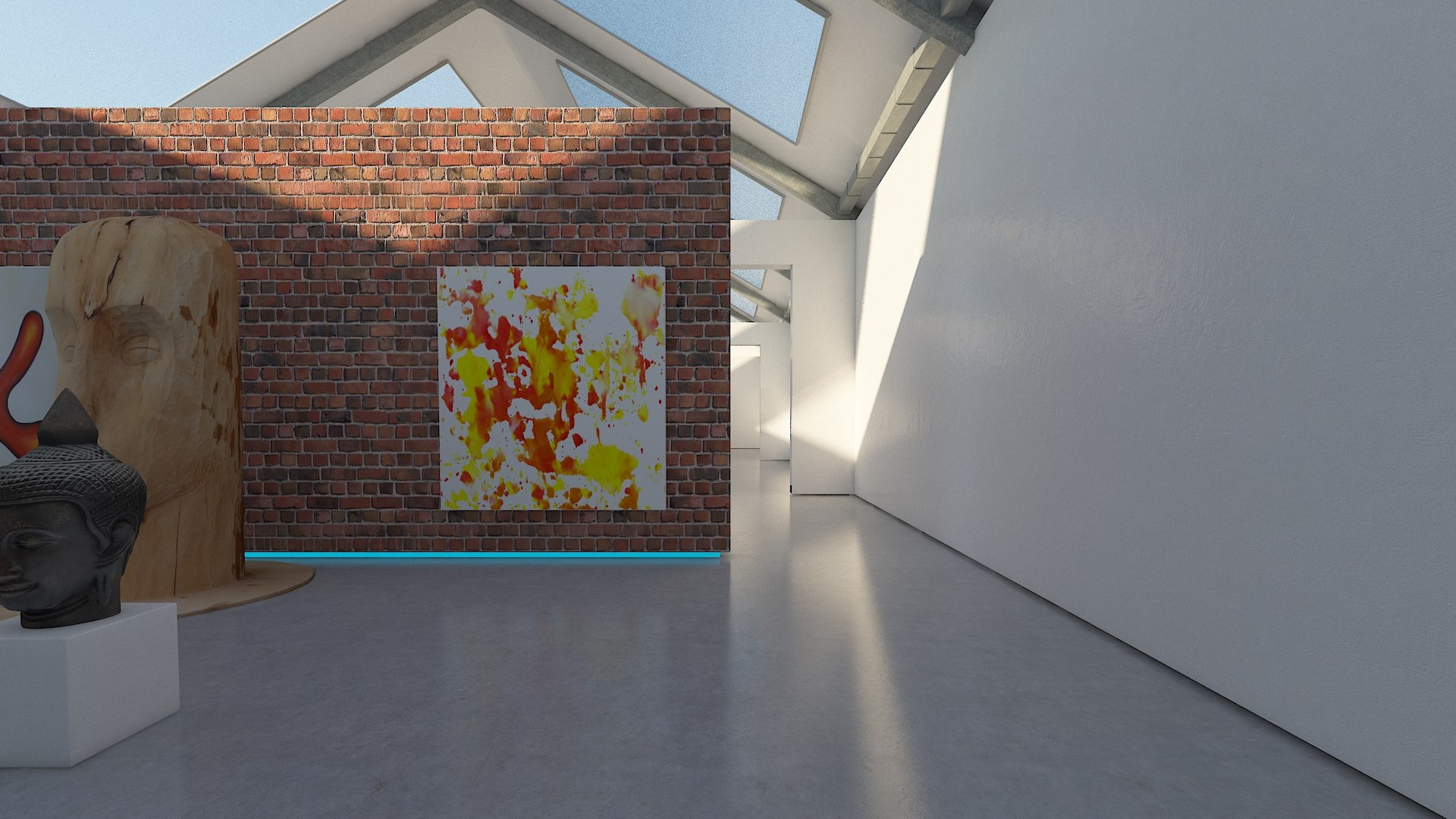 Realistic Art Gallery Interior 3D - TurboSquid 1698196