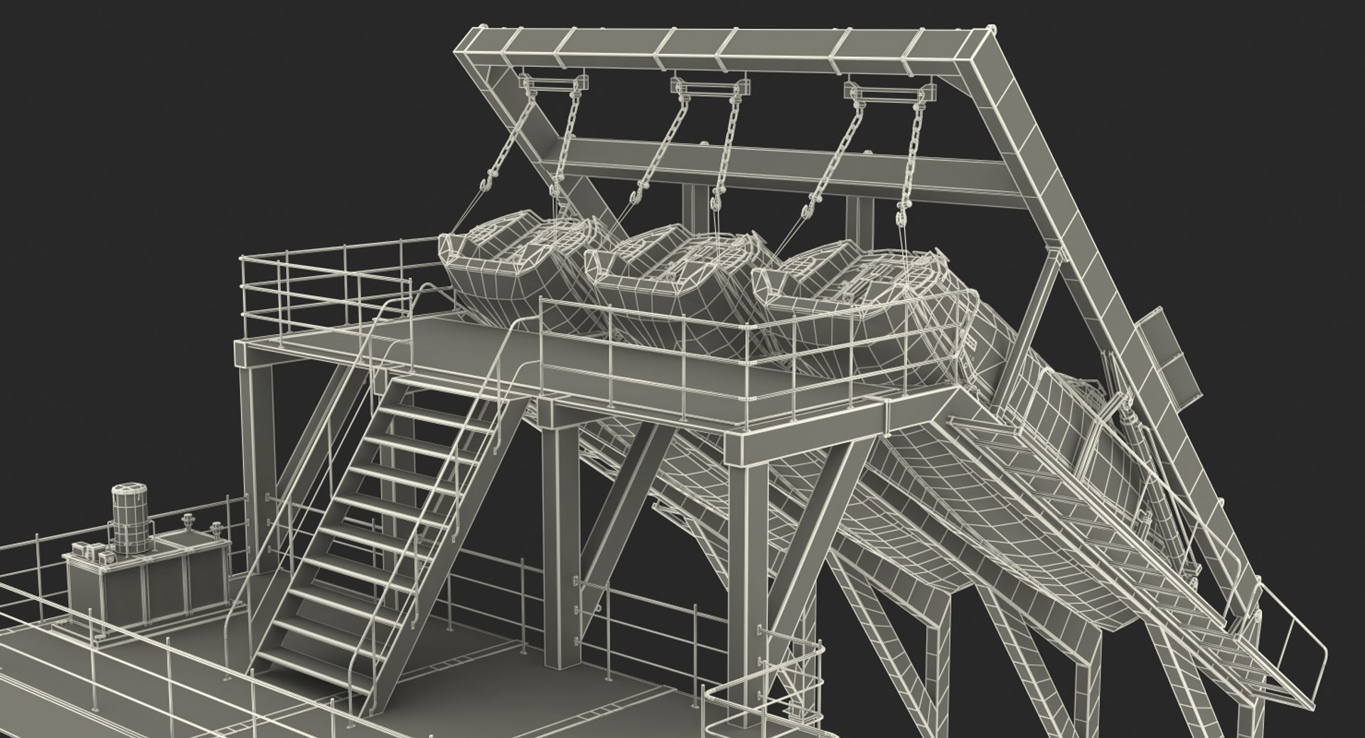 3D freefall lifeboats hydraulic launch - TurboSquid 1366949